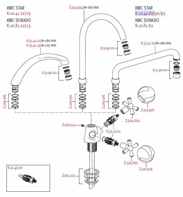 KWC KWC STAR K.10.41.82/92/93 onderdelen - Vervangingsmarkt