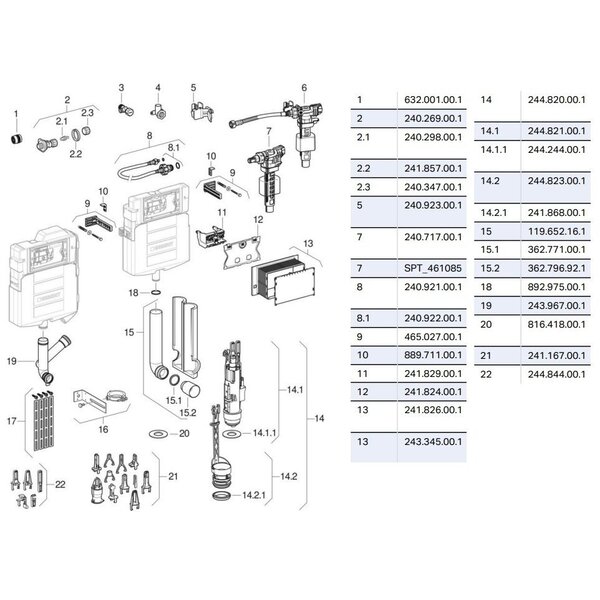 Geberit Sigma UP320 onderdelen - Vervangingsmarkt