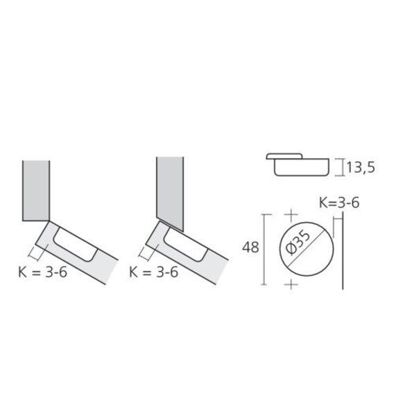Salice hoekscharnier 30 graden - Vervangingsmarkt
