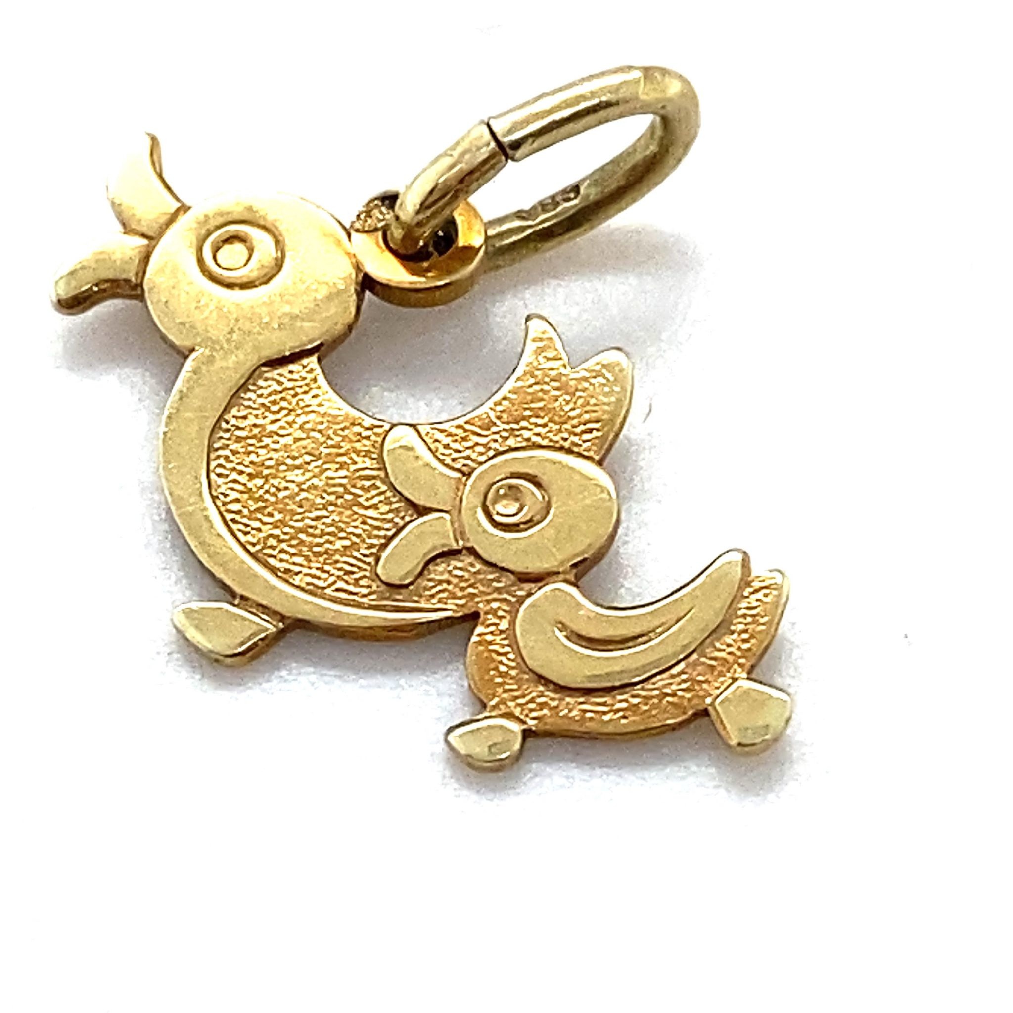 occasion geelgouden eenden hanger - Juwelier Jansen