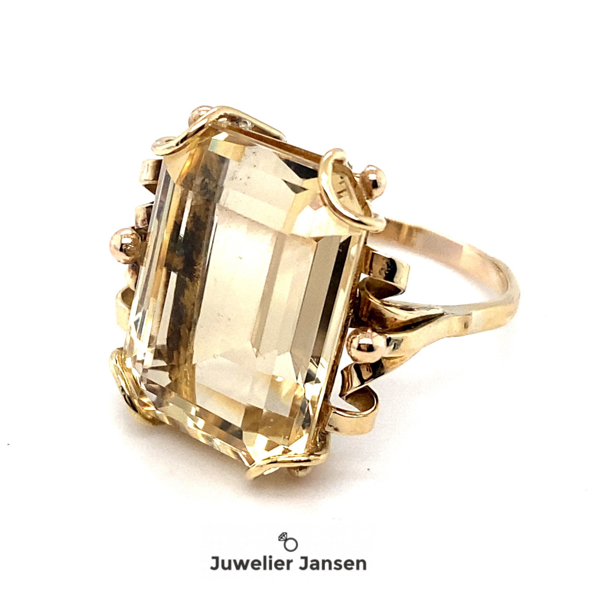 Occasion ring met Citrien in antieke zetting - Juwelier Jansen