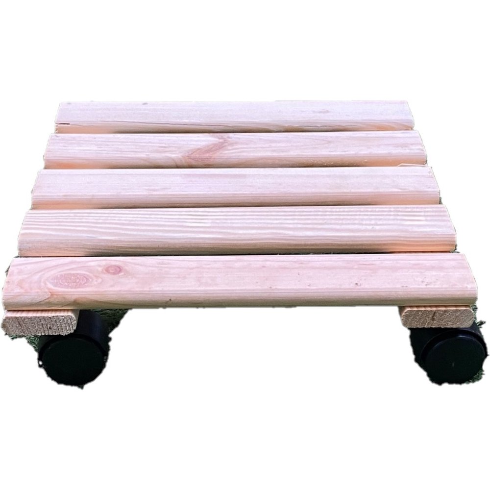 Wooden square plant trolley - 30x30cm - Mullrose