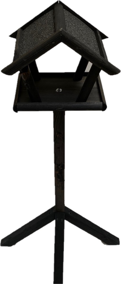 Stylish Birdhouse Bird Feeding Table on Stand Black - Mullrose