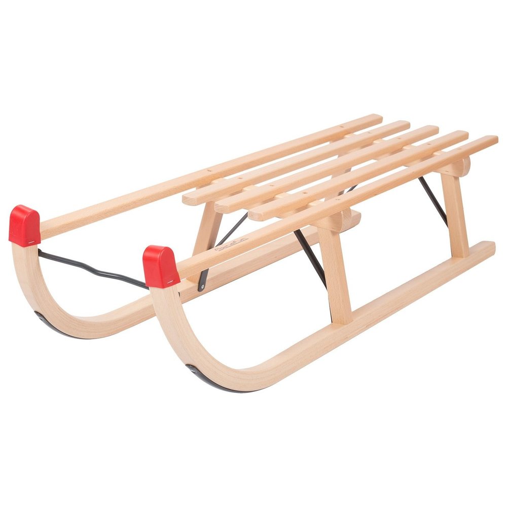 Mullrose lacquered wooden sled with backrest - 90 cm - Mullrose