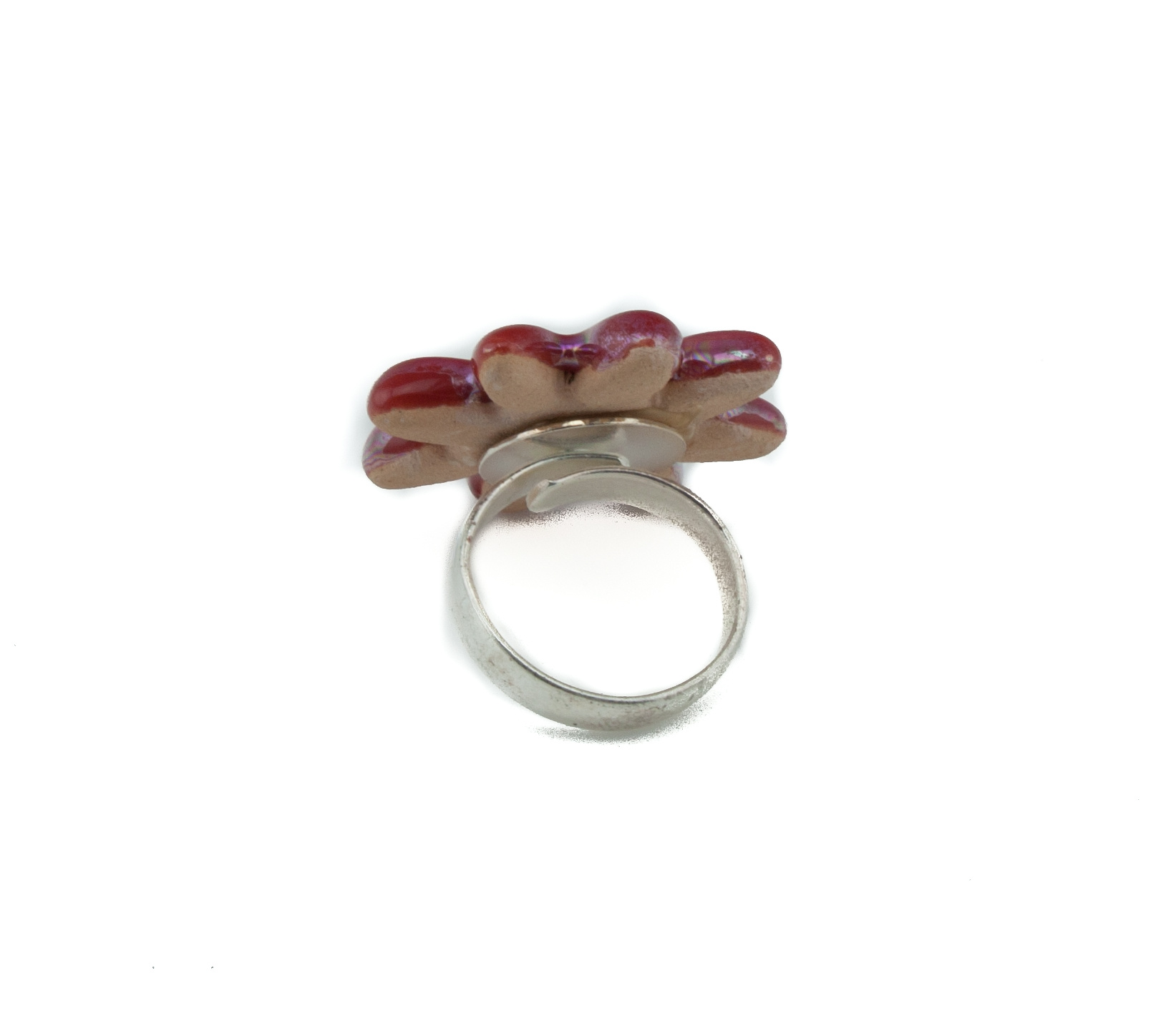Ring ceramic flower red - BeterLeven.net