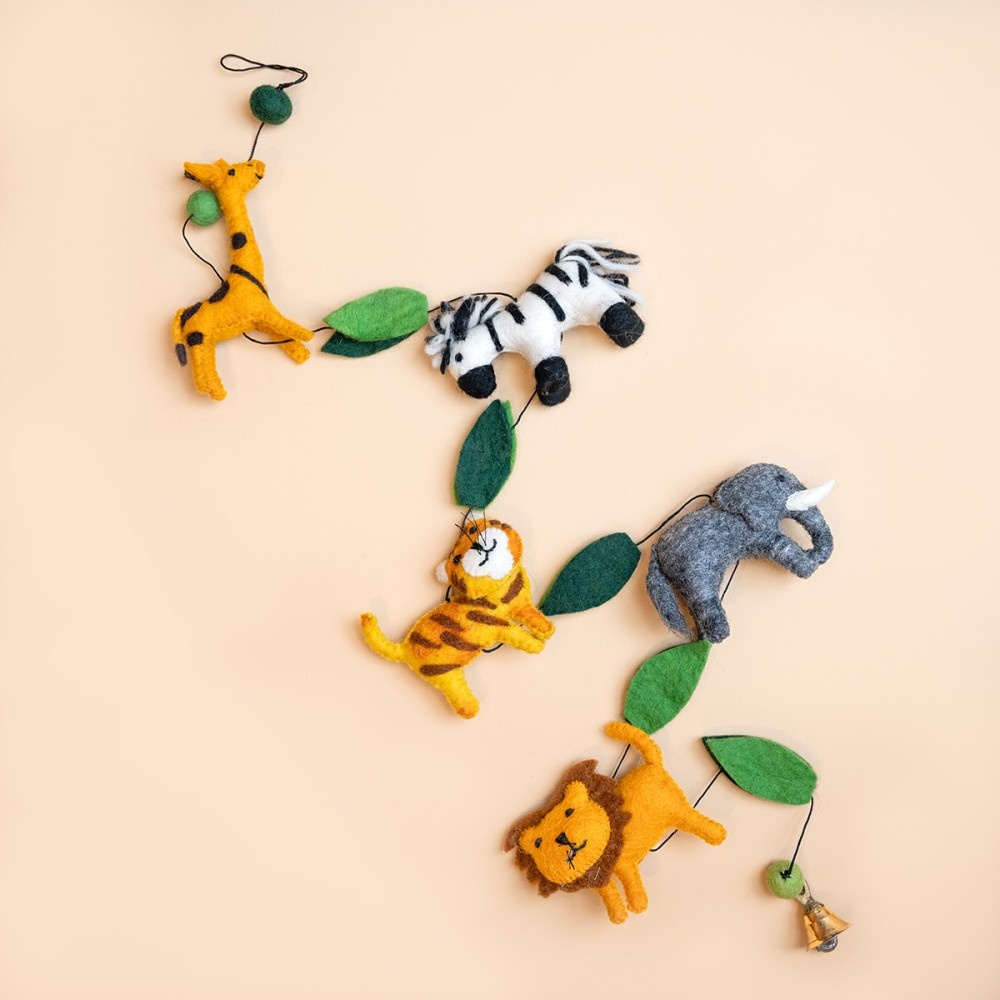 Vilten slinger jungledieren 150 cm - Beterleven.net