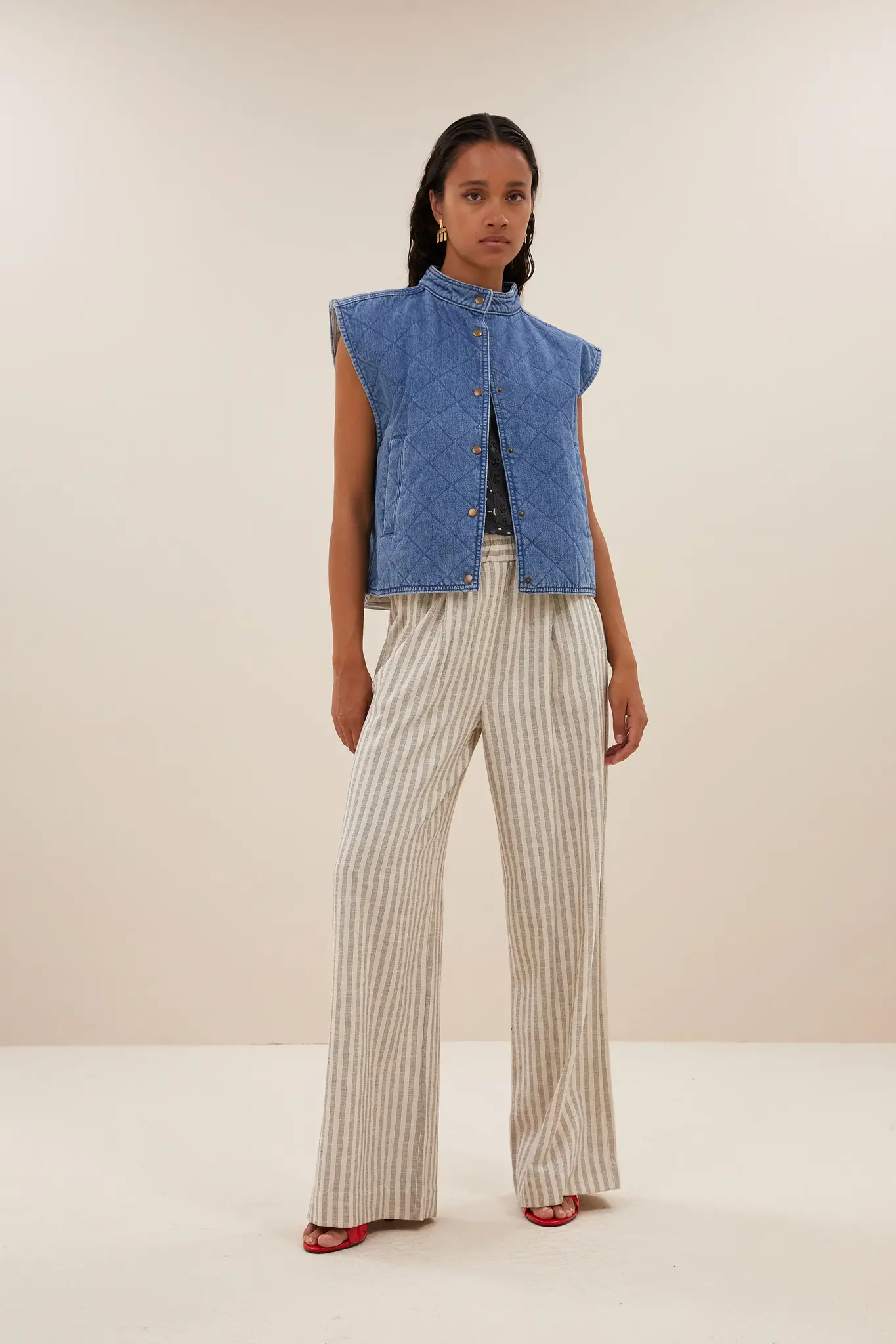 Mave Denim Sleevless Jacket - Oscare