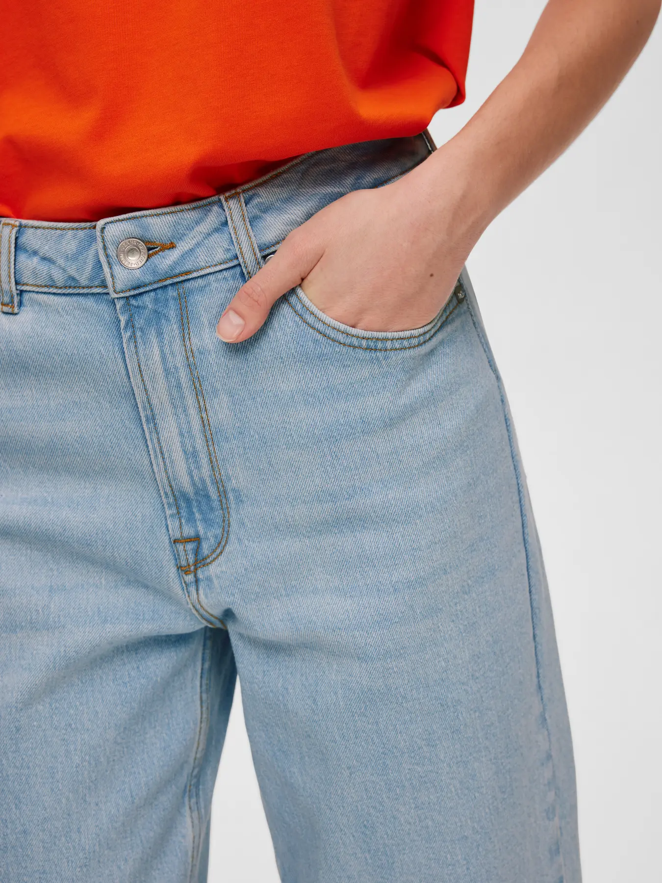 SS25 Alice Wide Long Blue Jeans Sky Blue - Oscare
