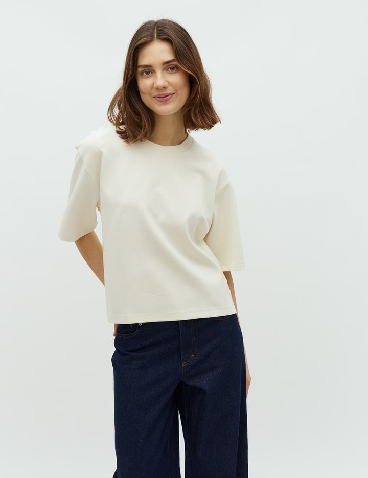 Emrys Betsy Top Light Grey Melange - Oscare
