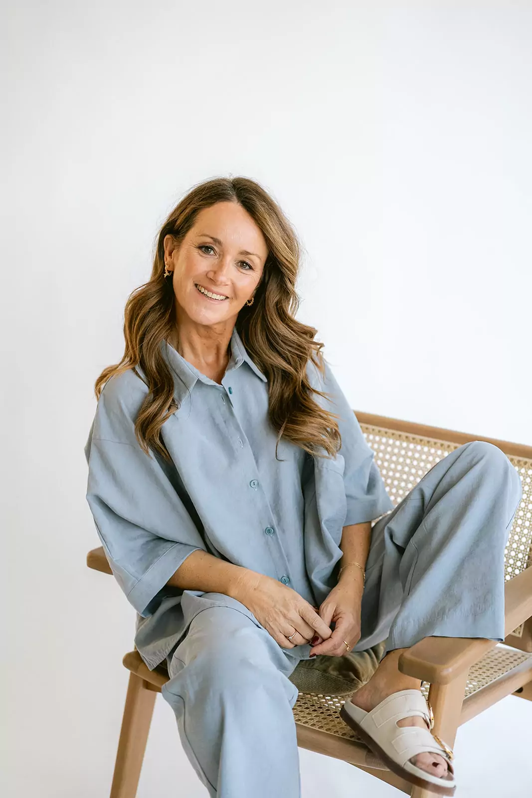 Mette Blouse Uni Ice Blue - Oscare