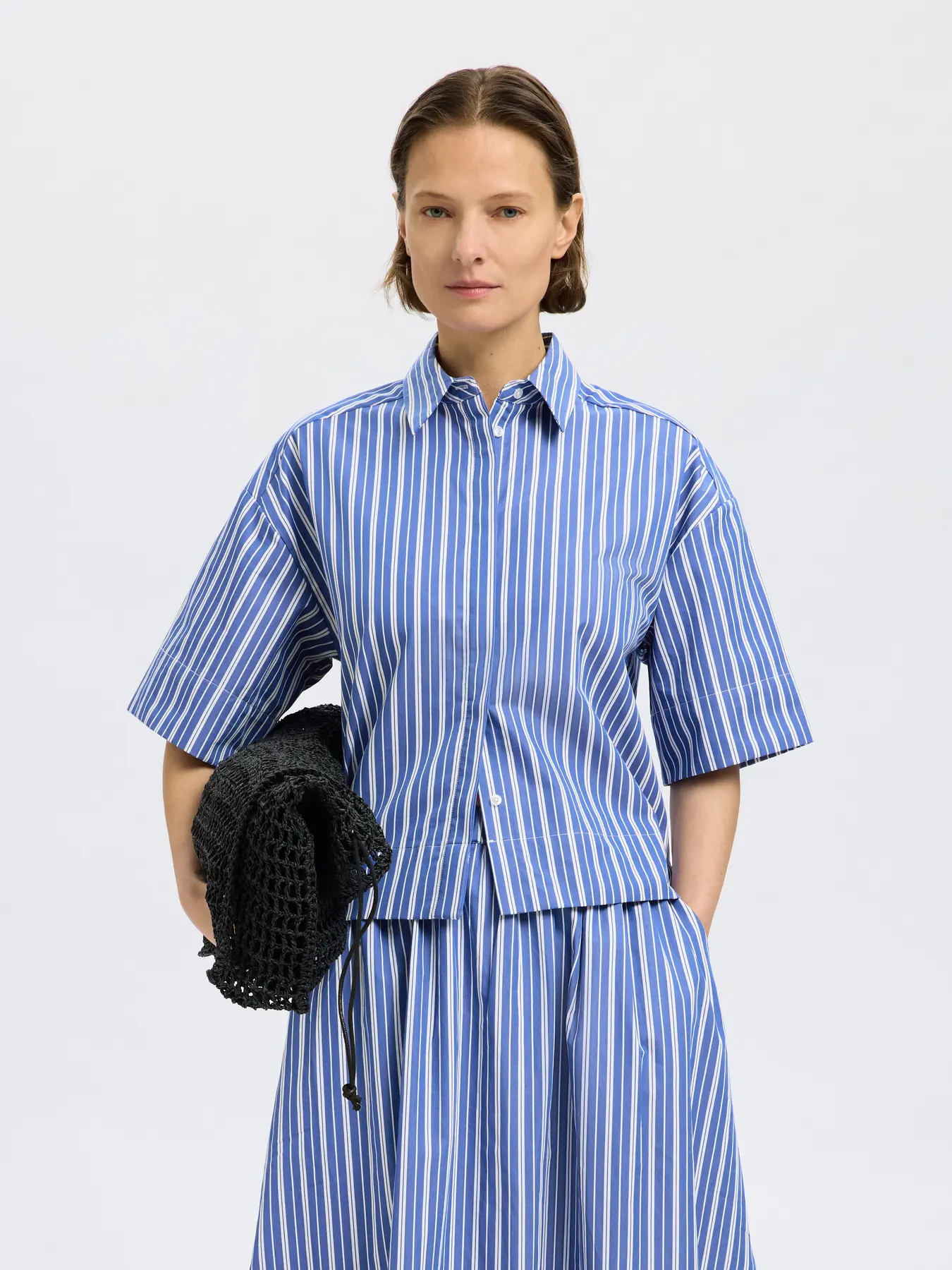 Fia Cropped Striped Shirt - Oscare