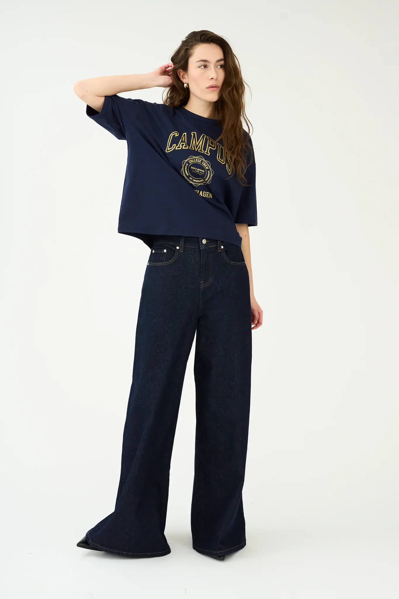 Tyla Oversize Jeans Wash Dark Denim - Oscare