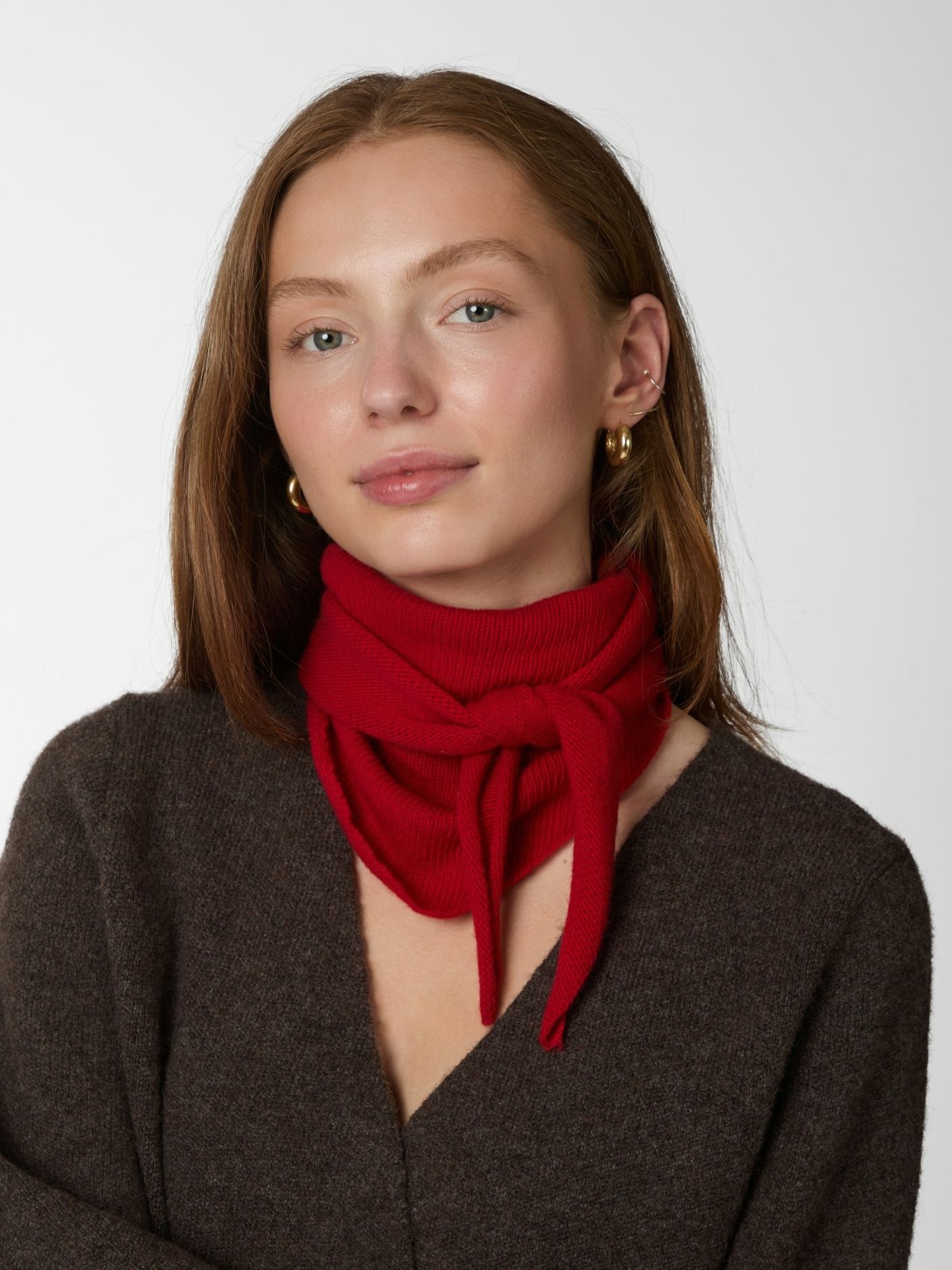 Misty Knit Scarf Red - Oscare