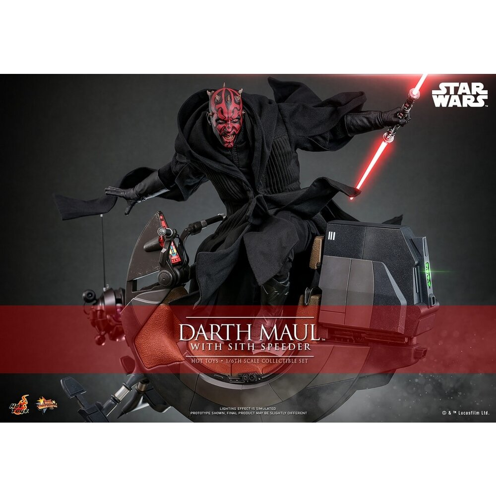 Star Wars: The Phantom Menace Action Figure 1/6 Darth Maul with Speeder ...