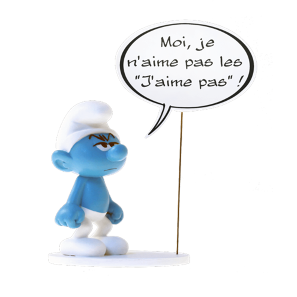 The Smurfs Statue Grumpy Smurf with Speech Bubble 15 cm - Planet Fantasy