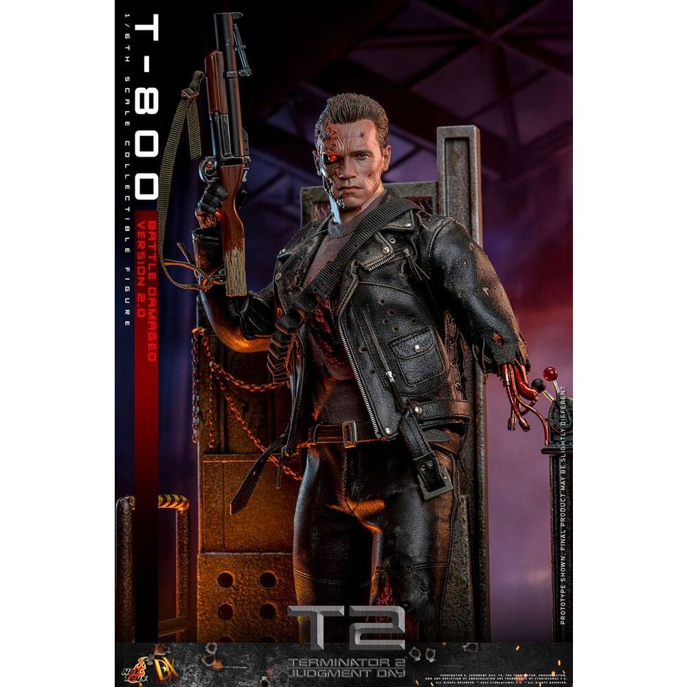 Terminator 2 Action Figure 1/6 T-800 Battle Damaged Version 2.0 32 cm ...