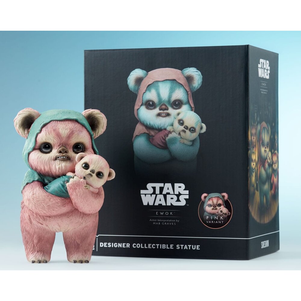 Star Wars Designer Statue Ewok by Mab Graves Pink Variant 18 cm ...