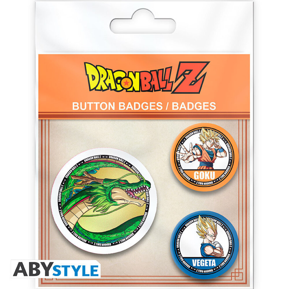 Dragon Ball Goku, Vegeta & Shenron Badge Pack (3x) - Planet Fantasy