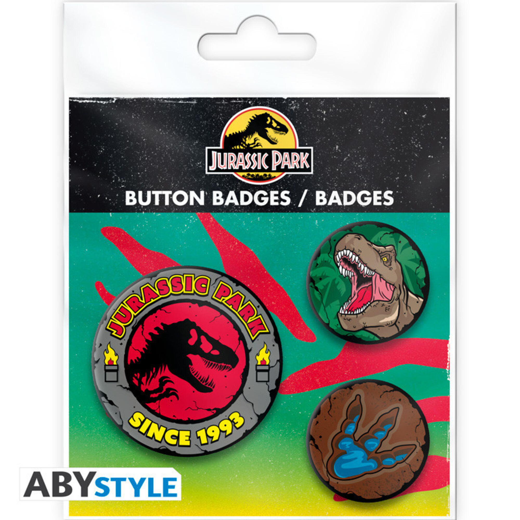Jurassic Park Logo T-Rex Badge Pack (3x) - Planet Fantasy