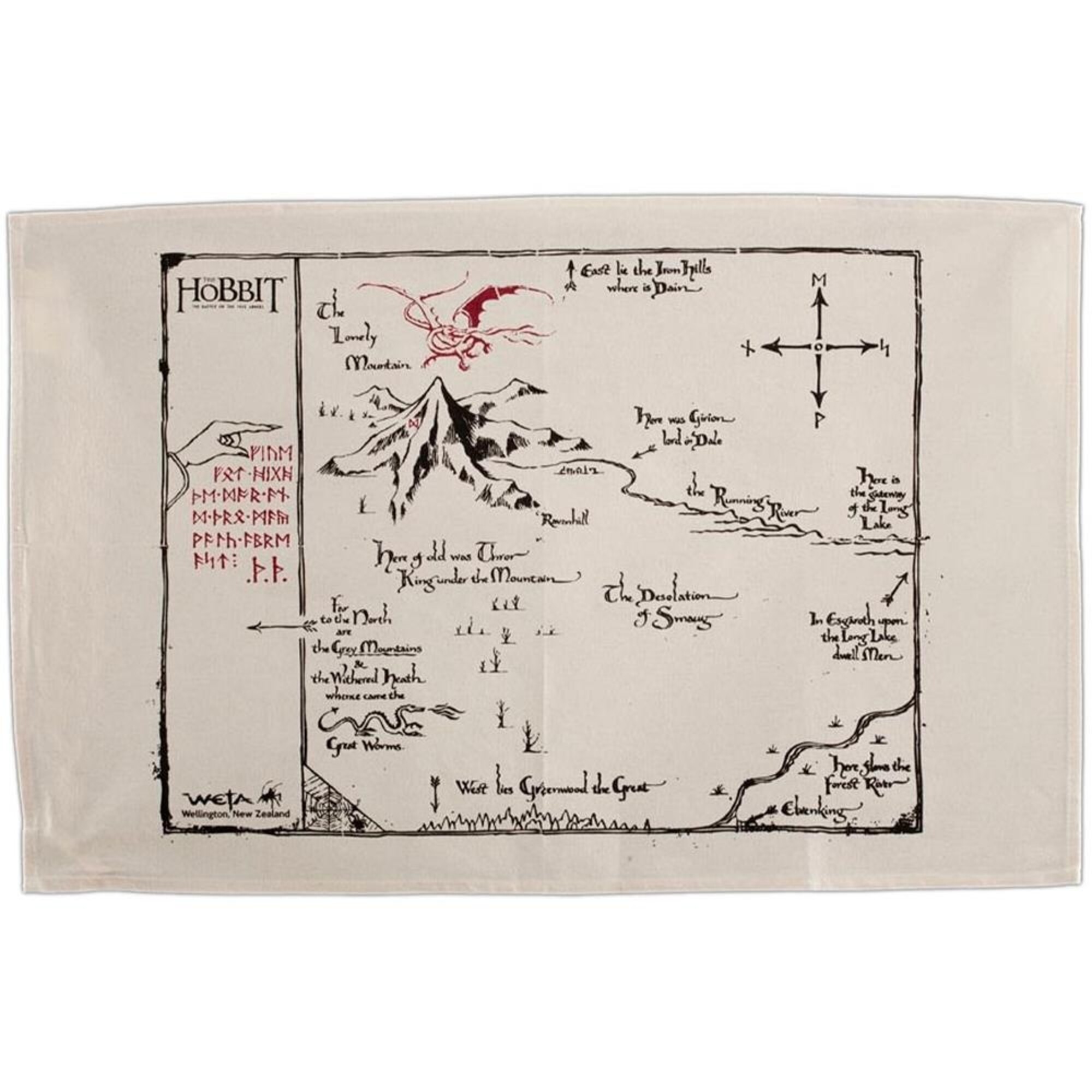 The Hobbit Thorins Map Tea Towel - Planet Fantasy