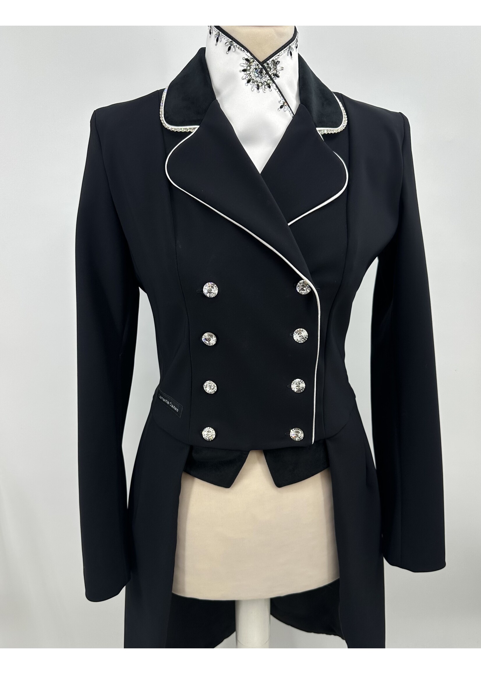 Lamantia Couture Frack Classic Velvet LE Black White - Equestrian Style ...