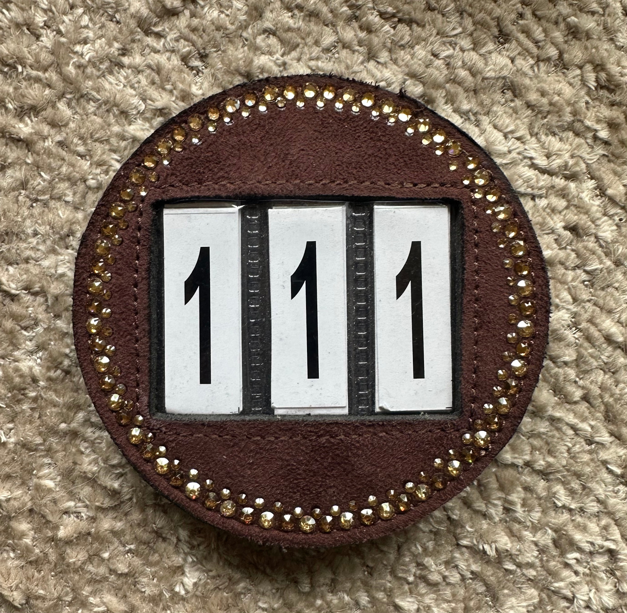 Swarovski Competition number Brown Suede Golden Shadow - Equestrian ...