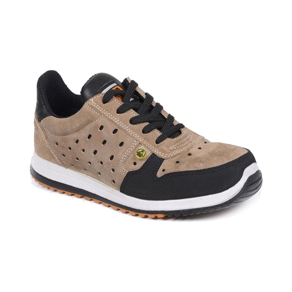 No Risk Runner S1P ESD Laag Beige/Zwart Sneaker Werkschoen ...