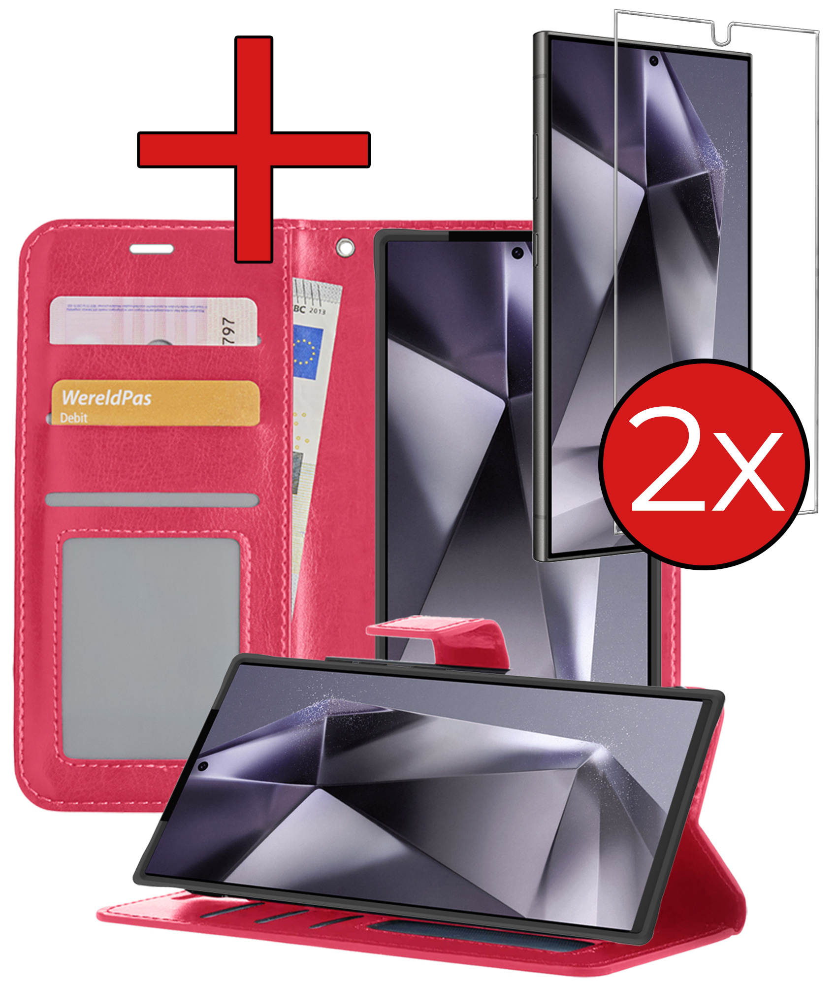 BTH Hoesje Geschikt voor Samsung Galaxy S24 Ultra Hoesje Book Case Hoes ...