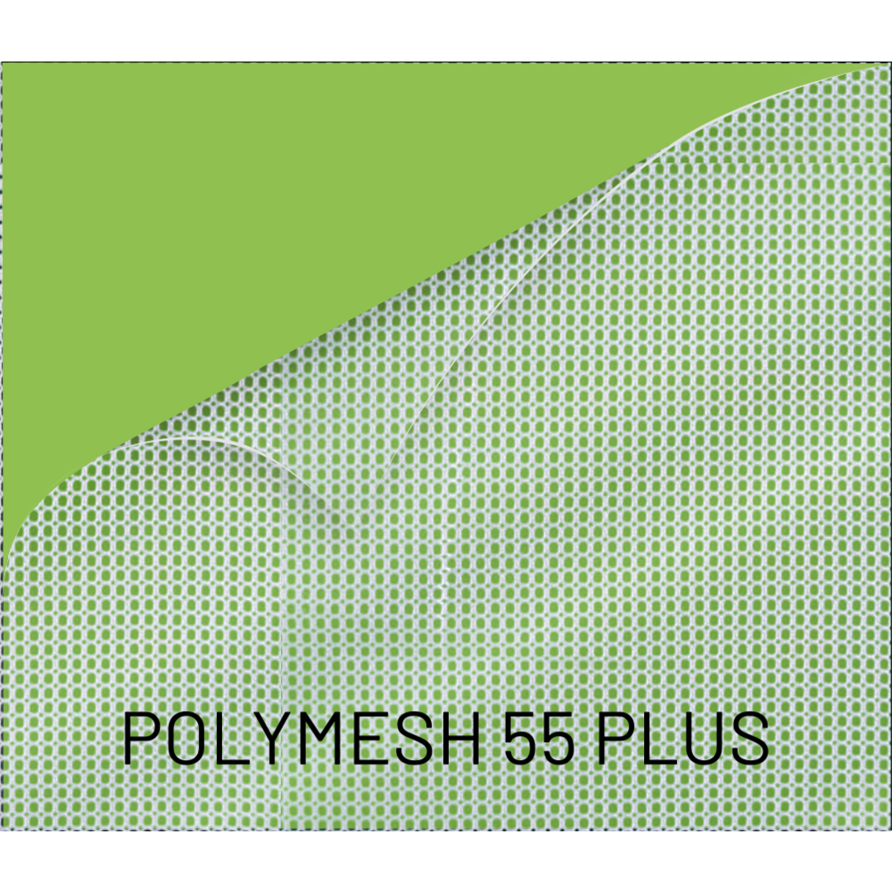 POLYMESH 55PLUS: lichtgewicht scheurwerend pvc-vrij mesh-doek 10% - Colorgreen