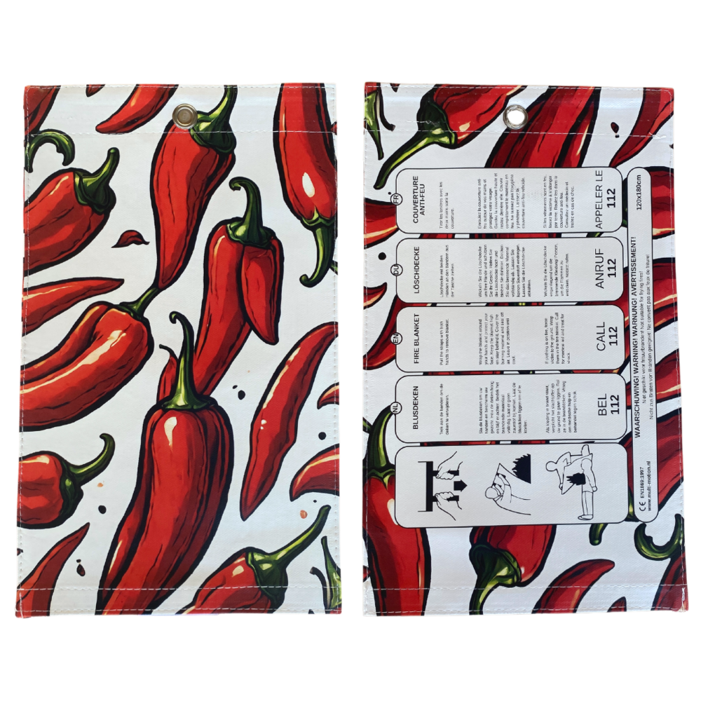 Design blusdeken - Rode pepers - Scholten Hulpmiddelen B.V.