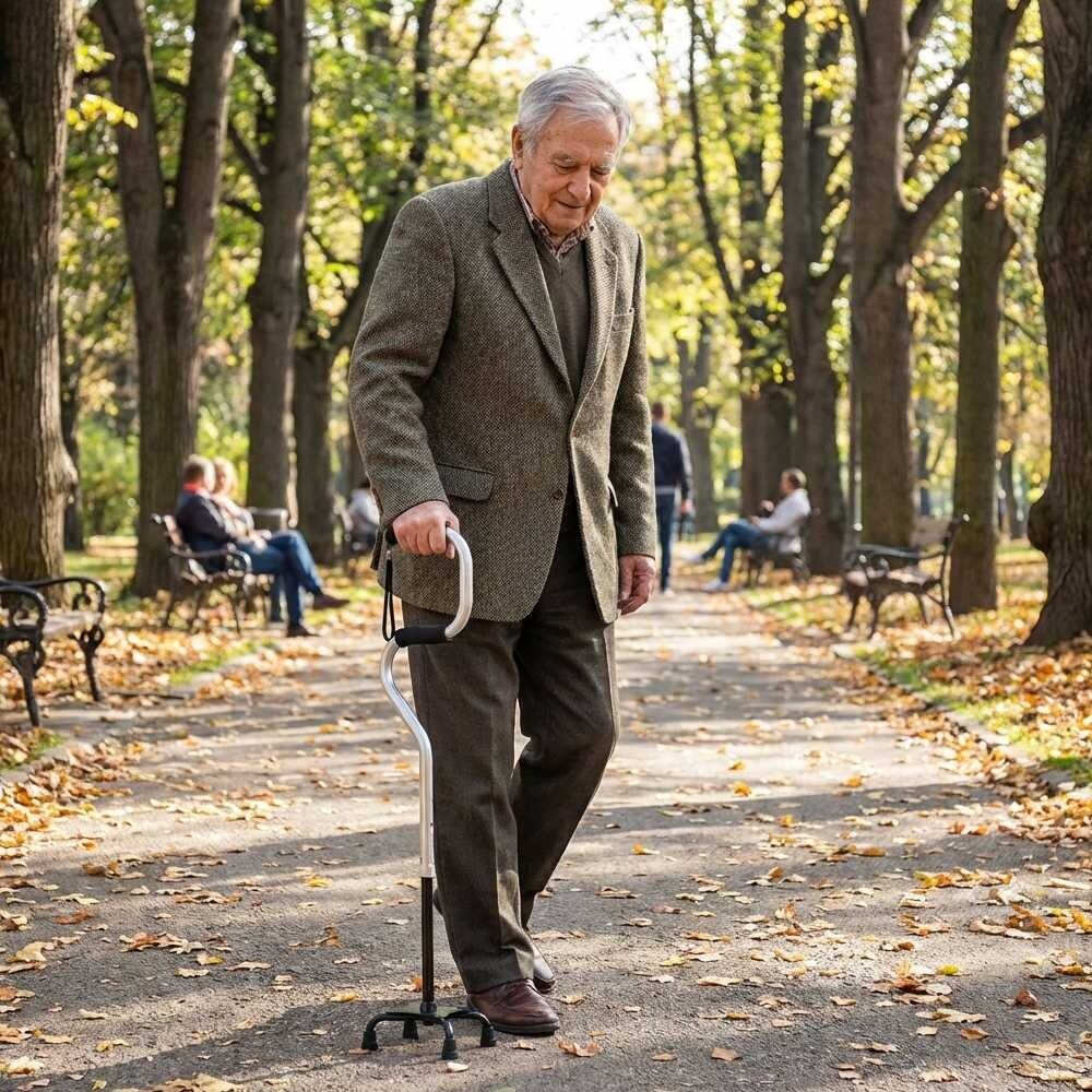 Wandelstok met 4 poten en sta-op functie kopen? Scholten Hulpmiddelen ...