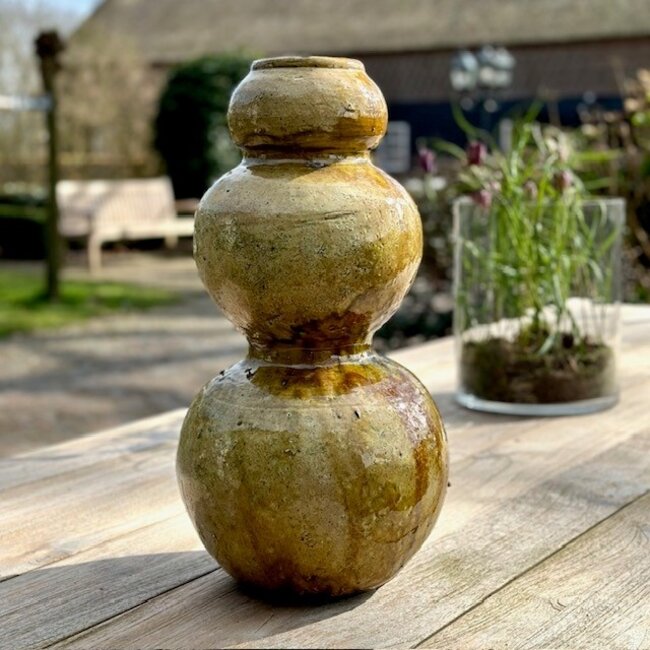 Vaas groot - Tamegroute aardewerk - yellow/green - 't Swarte Schaep