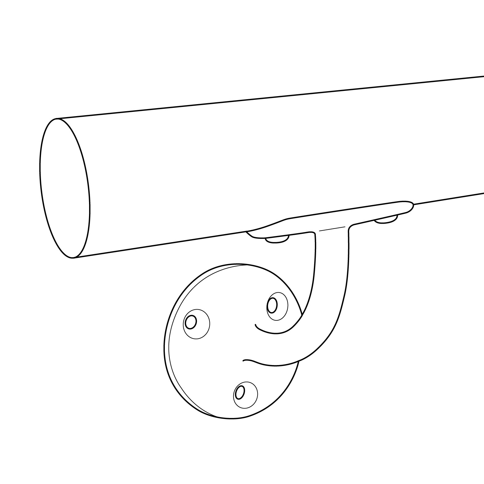 Main courante en toute couleur RAL - ronde - avec supports de type 2