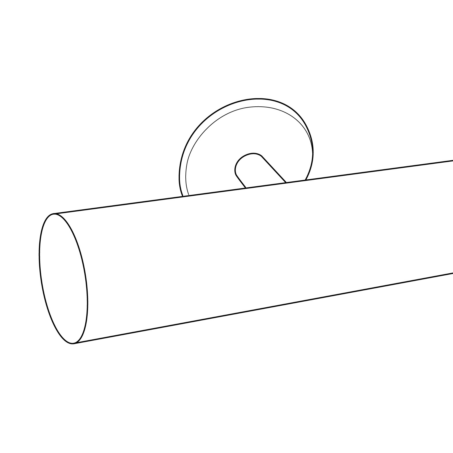 Main courante en toute couleur RAL - ronde - avec supports de type 5