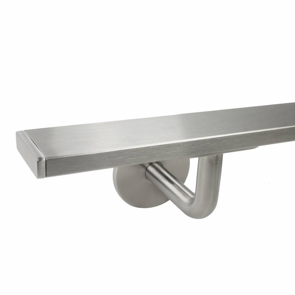 Main courante inox - l'extérieur - 40x10 mm - avec supports de type 3 ...