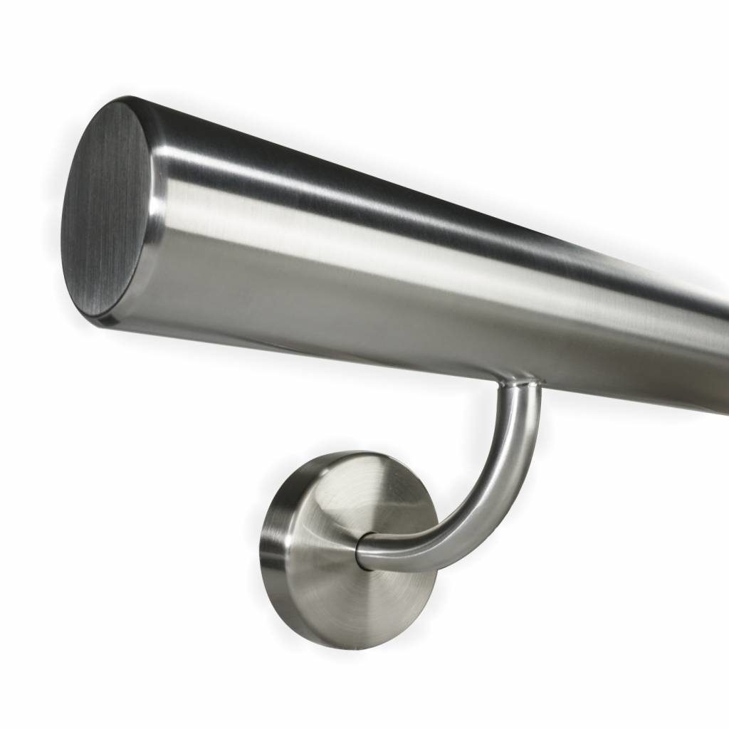 Main courante inox - ronde - type 2 + rosette - entièrement soudé ...