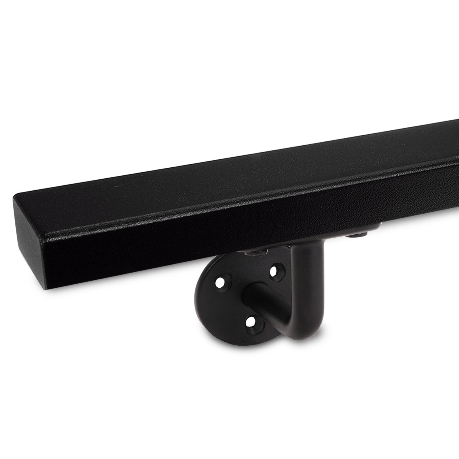 Main courante noire - l'extérieur - 40x20 mm - avec supports de type 1 ...