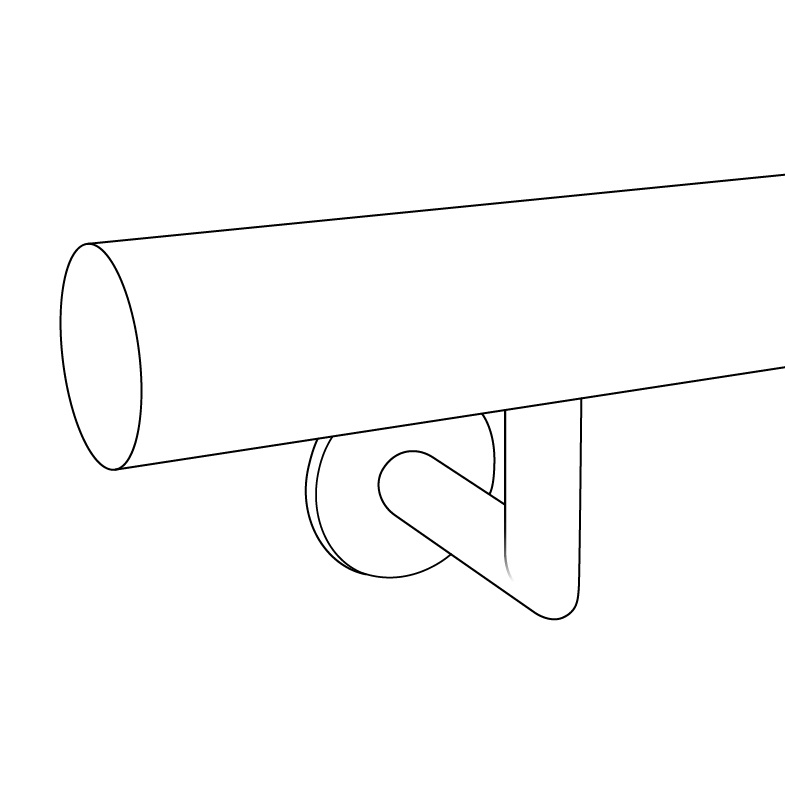 Main courante en toute couleur RAL - ronde - support de type 3 luxueux