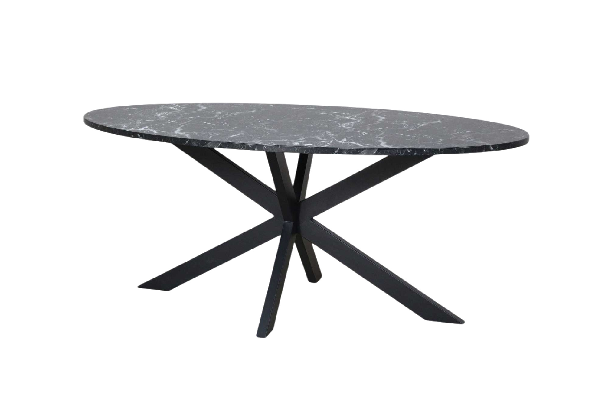 Eettafel ovaal 180cm Jovi marmer zwart ovale tafel ...