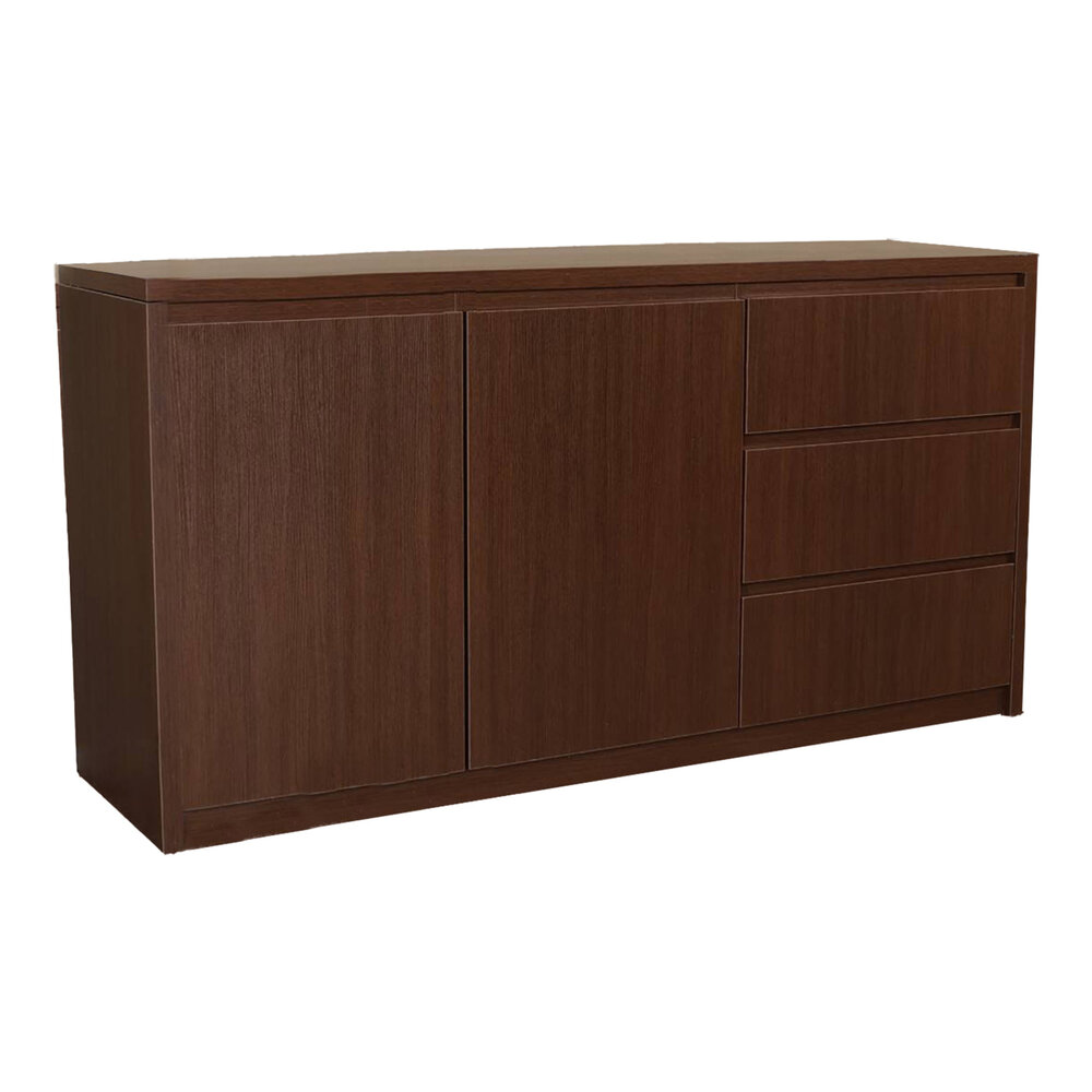 Dressoir melamine walnoot 160cm Cassie - Laagsteprijsgarantie.com