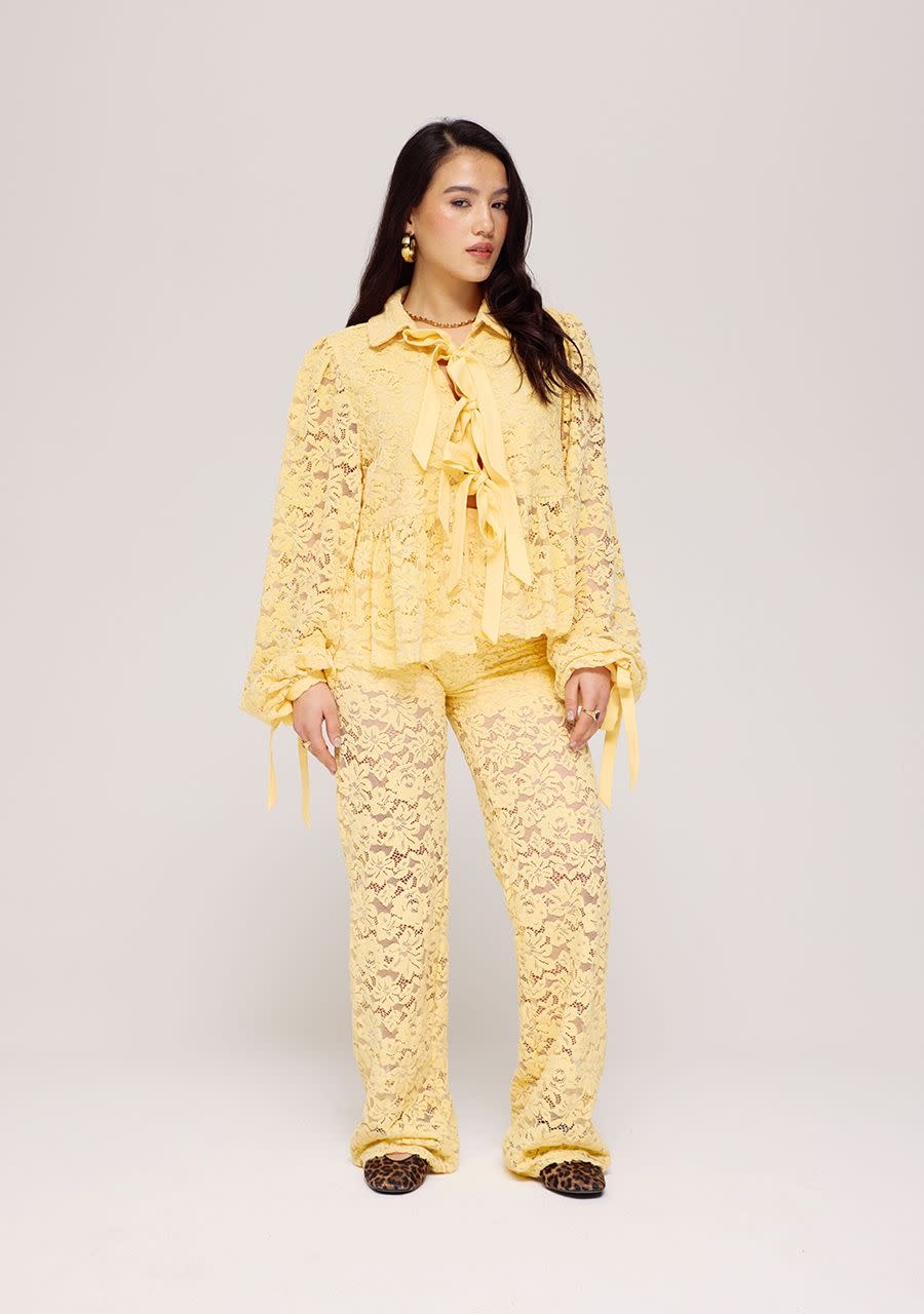Lola Pants Lace Golden Haze - Maison Majé