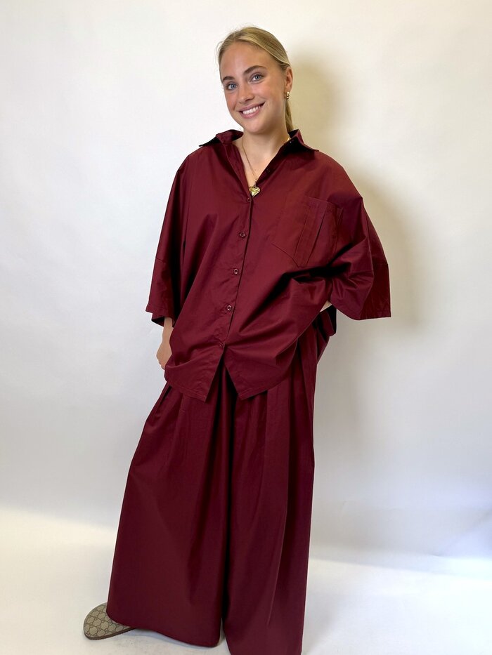 Yuno Pants Bordeau TU - Maison Majé