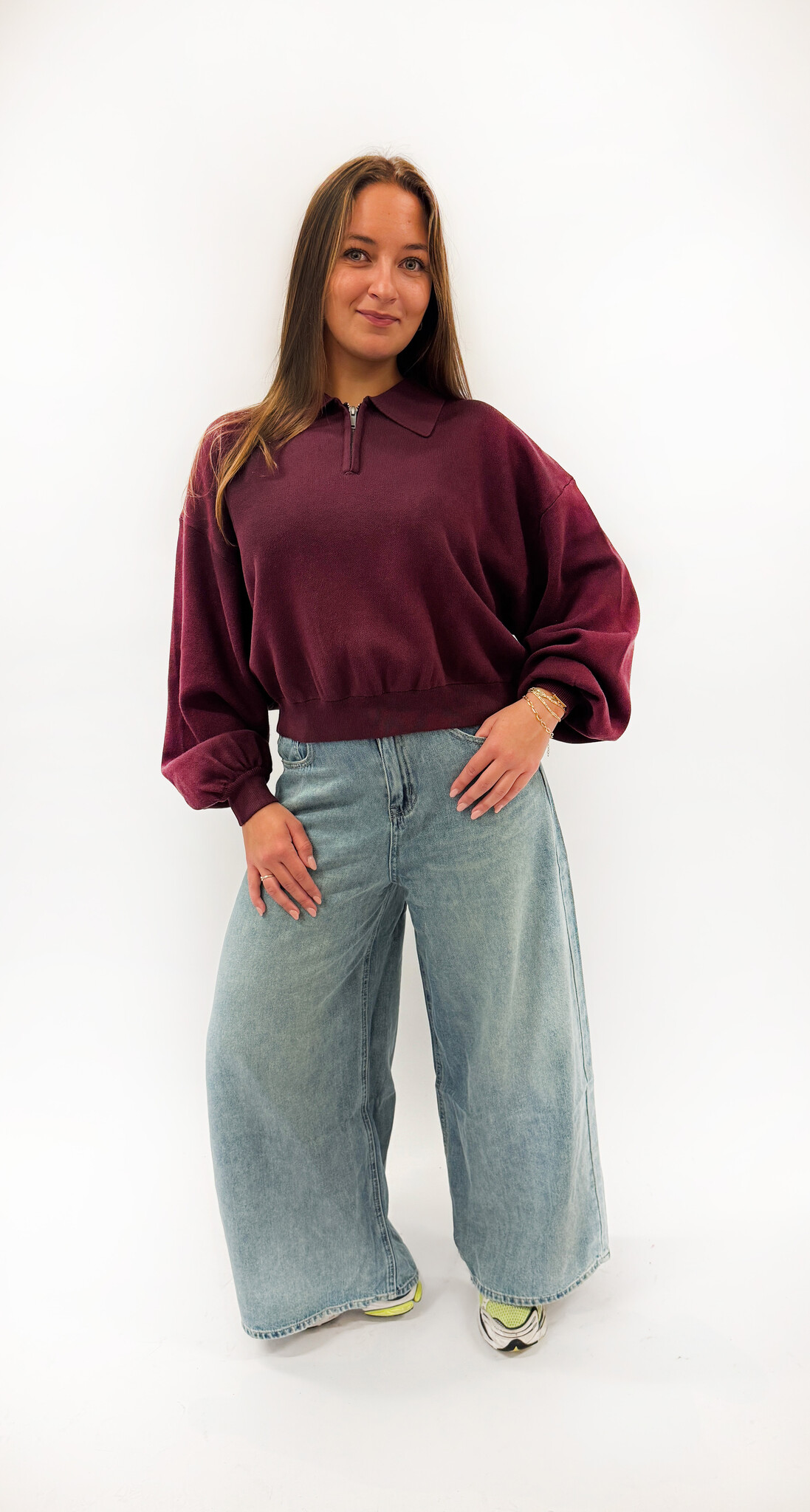 MM Tiffany Polo Sweater Burgundy - Maison Majé