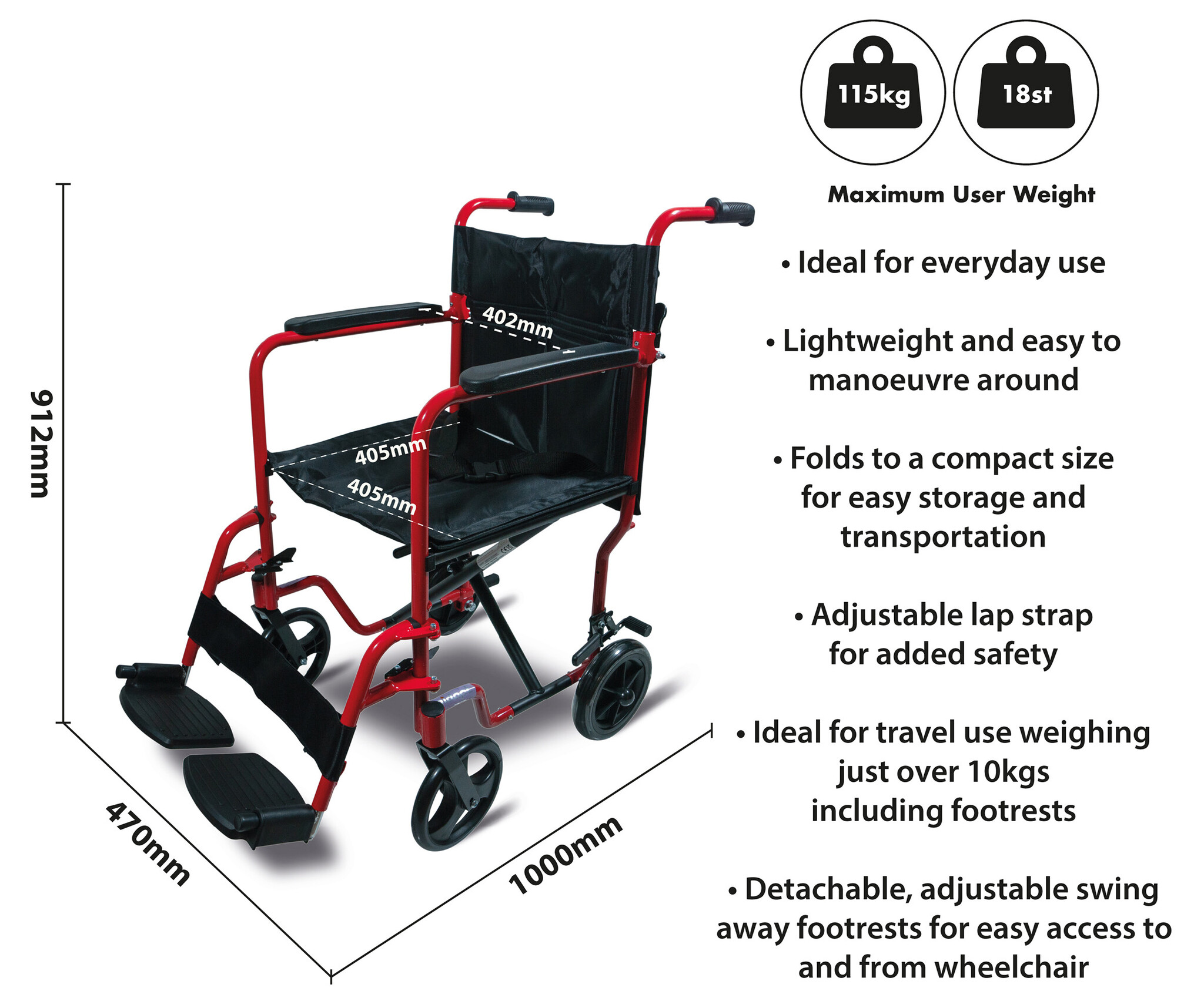 Compacte transport rolstoel - opvouwbaar - Vosmedisch.nl - A. Vos en ...