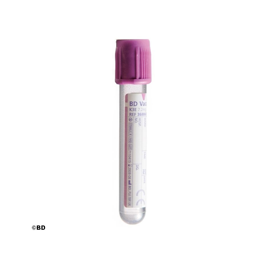 BD Vacutainer EDTA Plus - Buisjes van PET - 3 ml, 5,4 mg K2 EDTA - 75x - Vosmedisch.nl - A. Vos ...