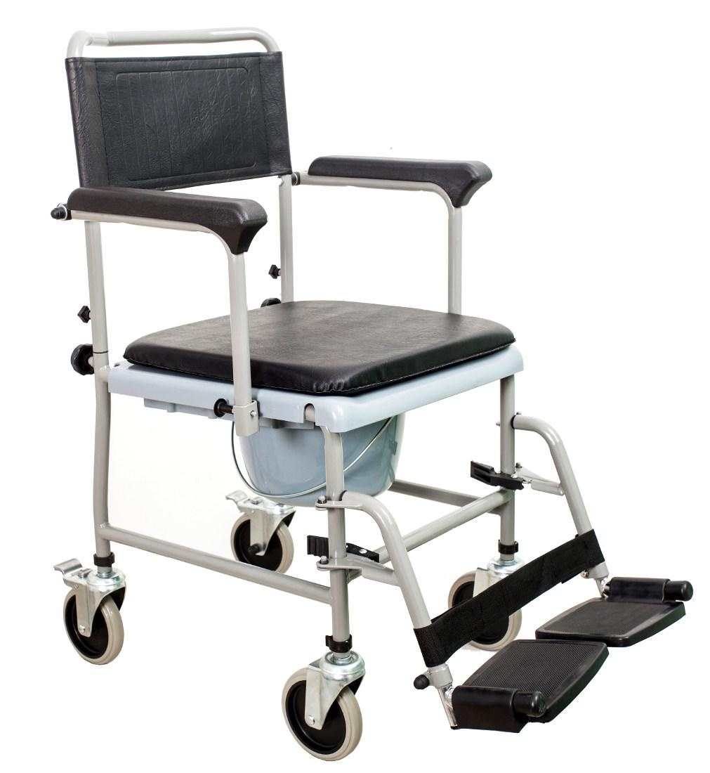 Mobiele Toiletstoel - Grijs, Verrijdbaar - Vosmedisch.nl - A. Vos en Zoons B.V.