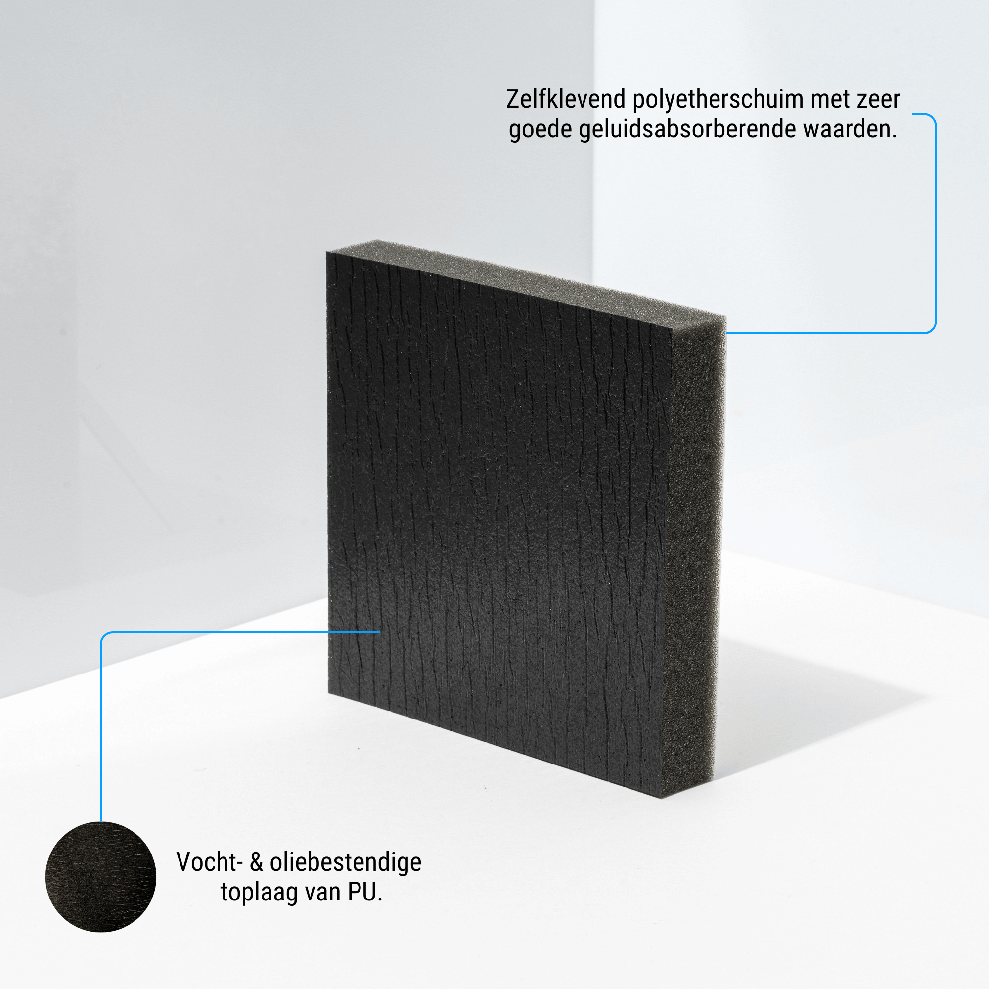 Polyetherschuim - Zelfklevend polyetherschuim met PU toplaag