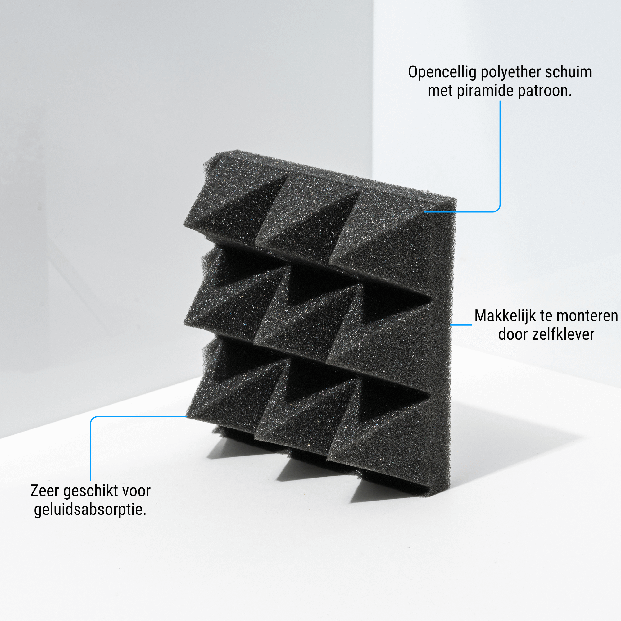 Zelfklevend piramideschuim - Noppenschuim met piramide structuur