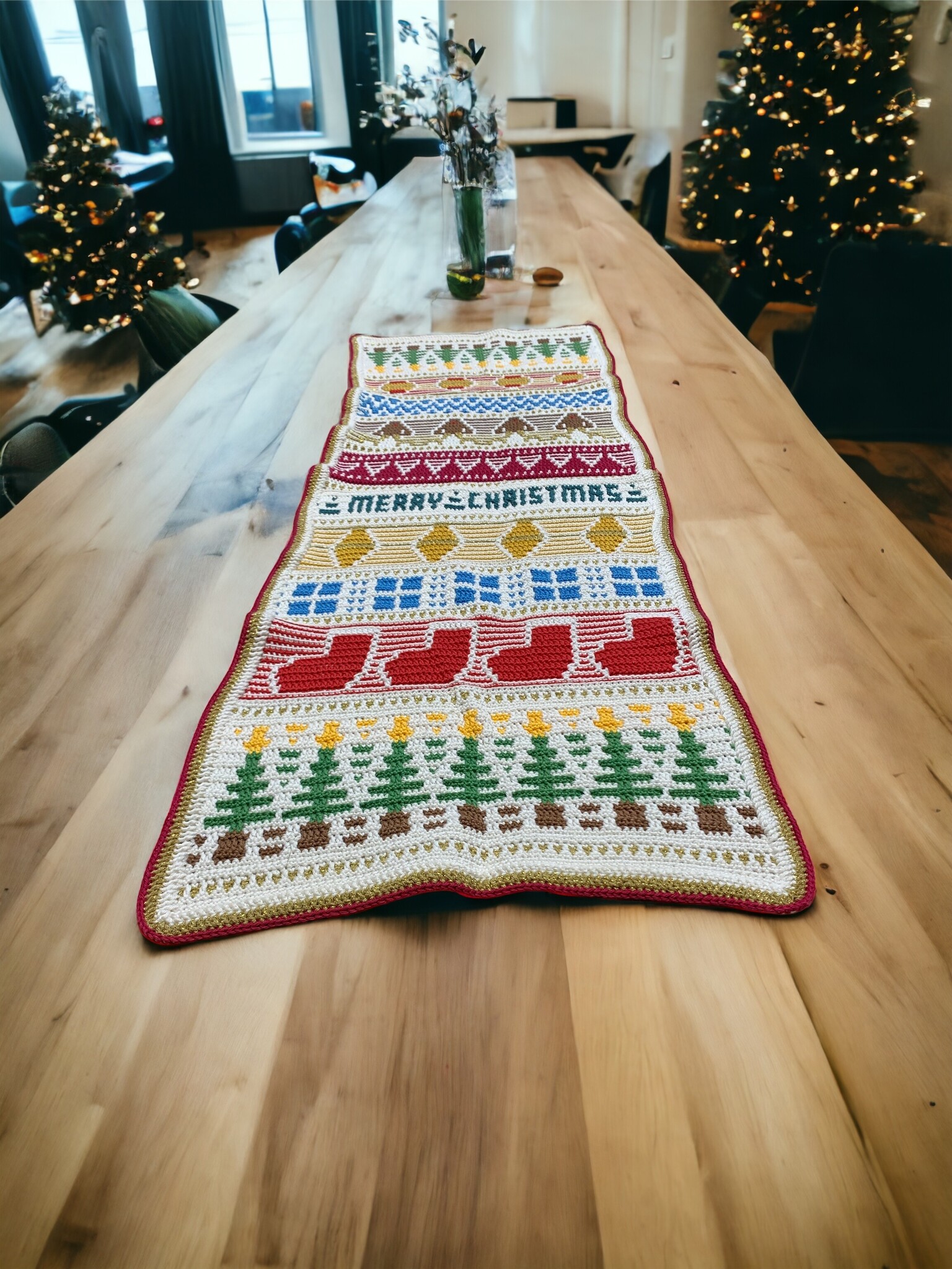 Haakpatroon: Tafelloper It’s Christmas (digitaal) ️ Wolwinkel Caro’s Atelier