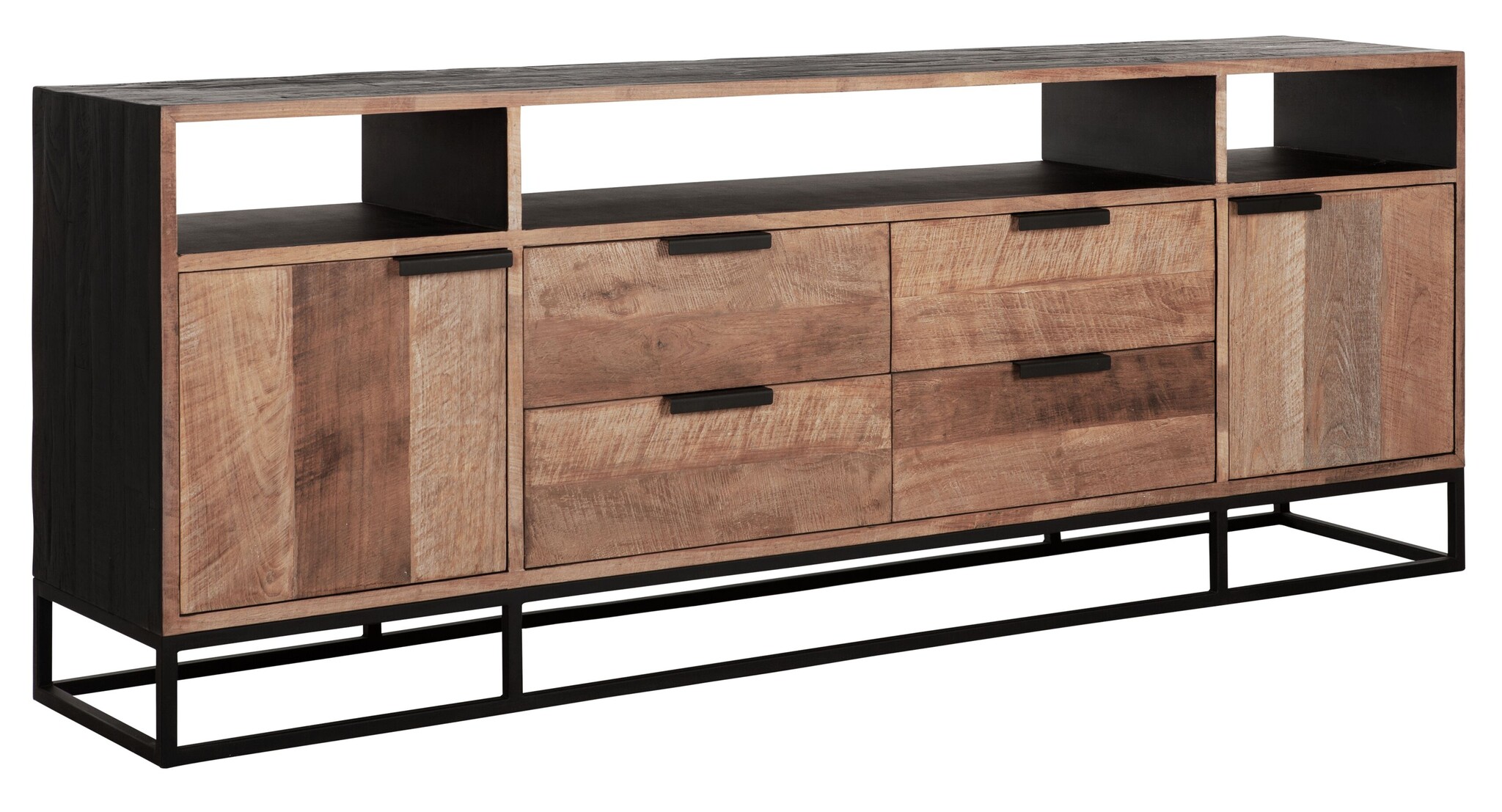 TV stand Cosmo No.3 high, 2 doors, 4 drawers, 3 open racks - DTP Home
